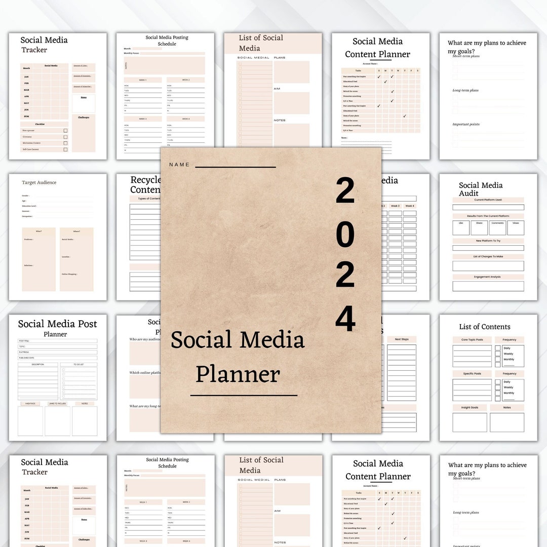 Printable Social Media Planner | Social Media Planner Bundle |instagram ...