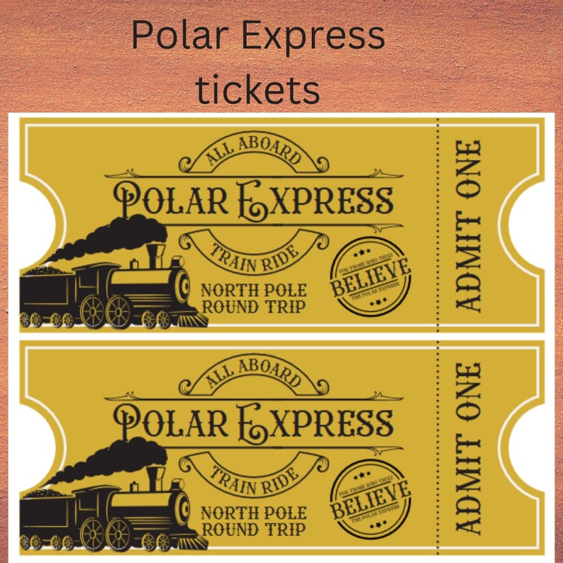 Personalized Printable Polar Express Train Ticket, the Polar Express ...