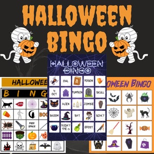 Halloween Bingo Bundle | Printable Halloween Bingo | Halloween Party ...