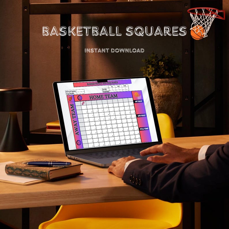Editable Basketball 100 Squares Template | Customizable Fundraising ...