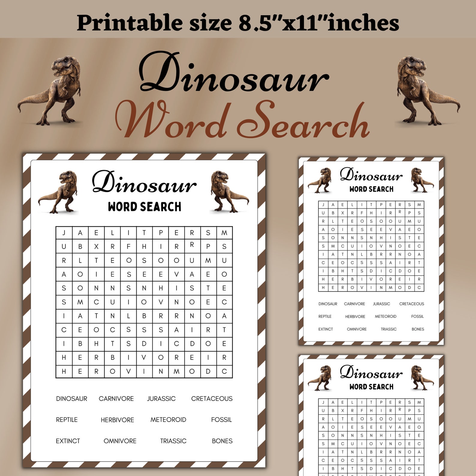 Dinosaur Word Search, Printable Dinosaur Words Search, School Activity ...