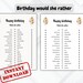Printable Birthday Would She Rather Game | Fun Party Activity | Instant ...