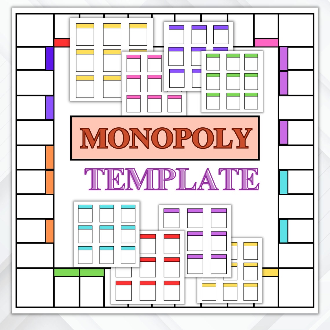 Monopoly Bundle | Blank Monopoly Template |custom Monopolydigital ...