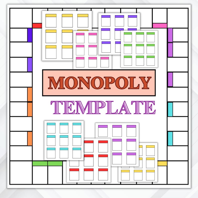 Monopoly Bundle | Blank Monopoly Template |custom Monopolydigital ...