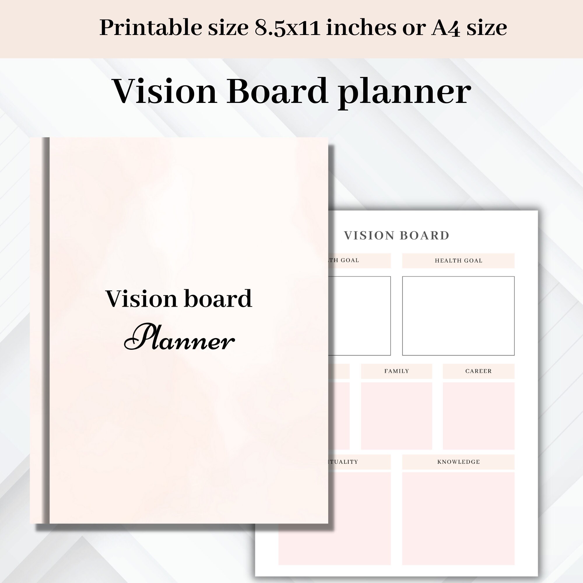 Printable Vision Board Planner | Vision Board Digital | Printable ...