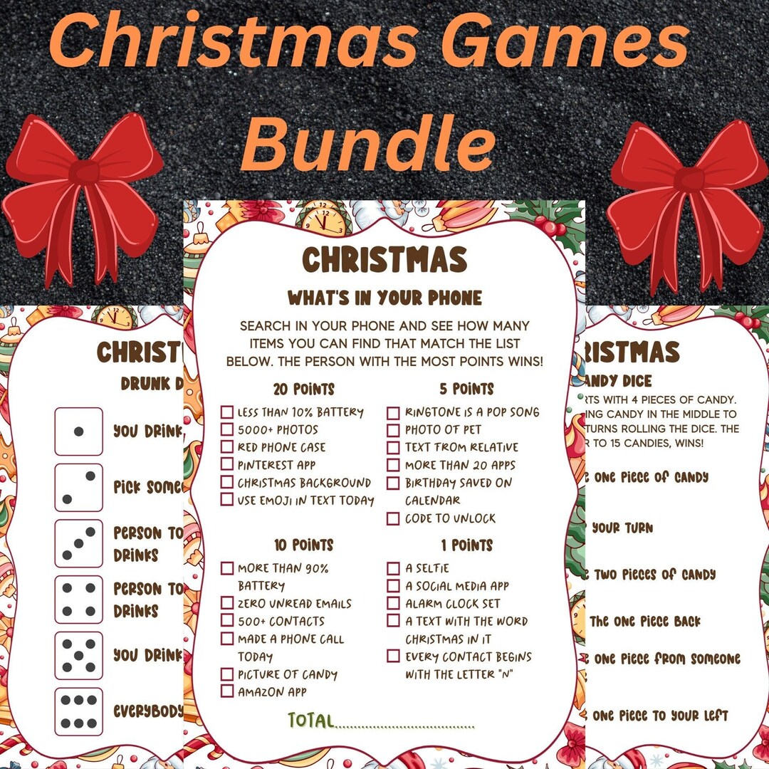 Printable Christmas Game Bundle | Christmas Party Games | Christmas ...