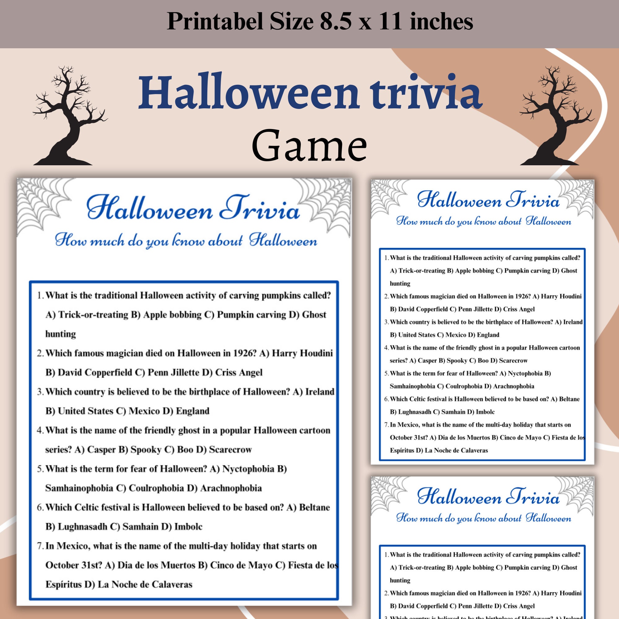 Spooky Halloween Trivia Game - Test Your Knowledge, Instant Download ...