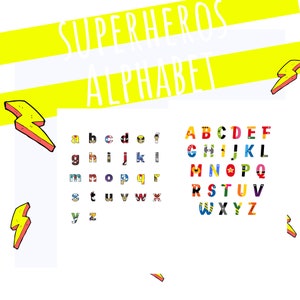 Printable Superhero Letters - Customizable Superhero Alphabet for Kids ...