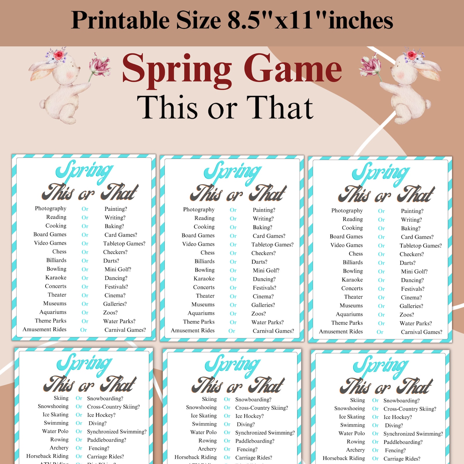 Spring "this or That" Game, Printable Spring "this or That" Game ...