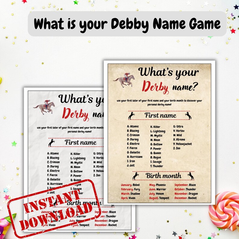What's Your Derby Name, Kentucky Derby Game, Funny Kentucky Derby Name ...
