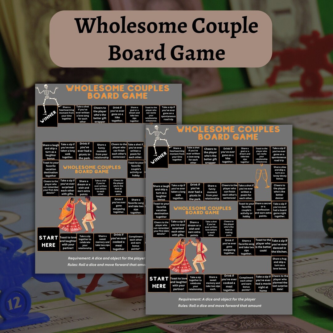 Wholesome Couple Board Game - Printable Digital Download for ...