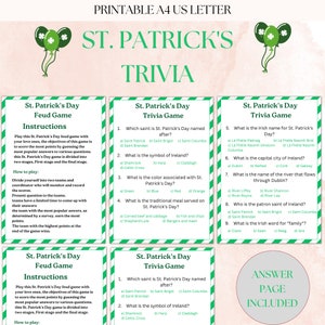 St. Patrick's Day Trivia Game – Irish Party Activity (digital Download ...
