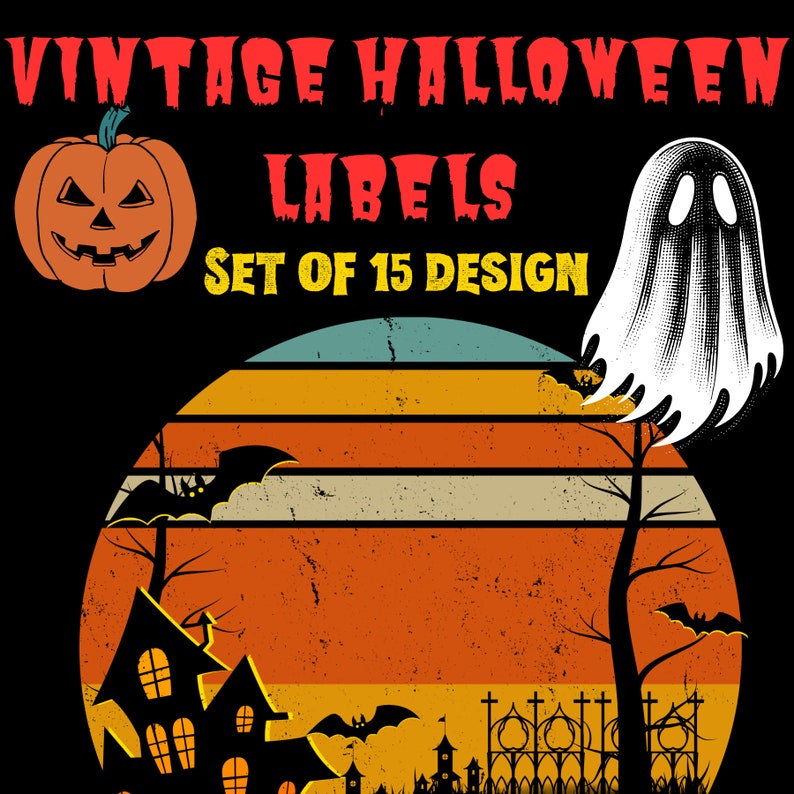 Vintage Halloween Labels Printable - Retro Tags, Spooky Labels and ...