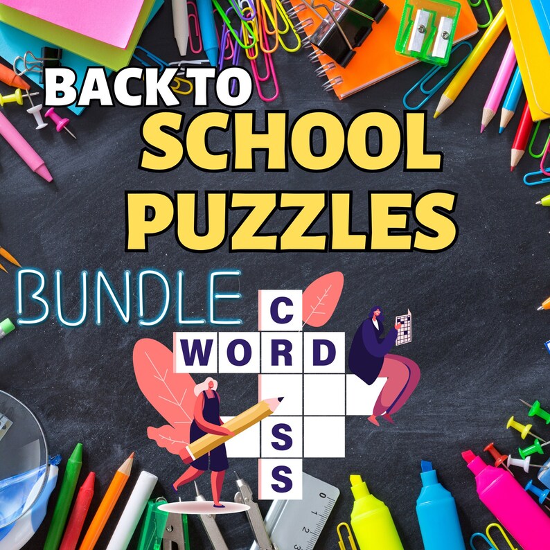 Printable Back to School Game, School Supplies Crossword, School ...