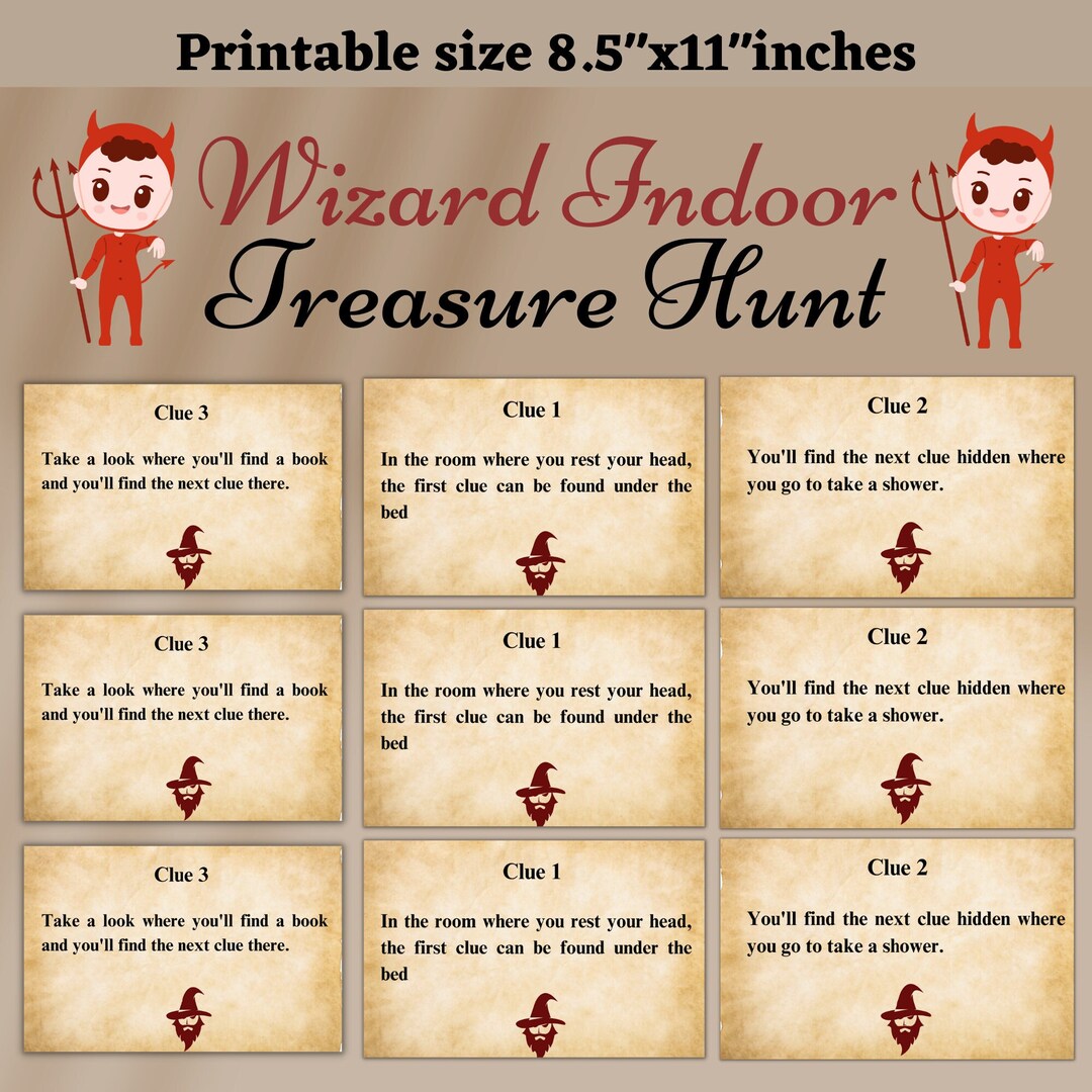 Wizard Indoor Treasure Hunt, Fun Activity for Kids and Families ...