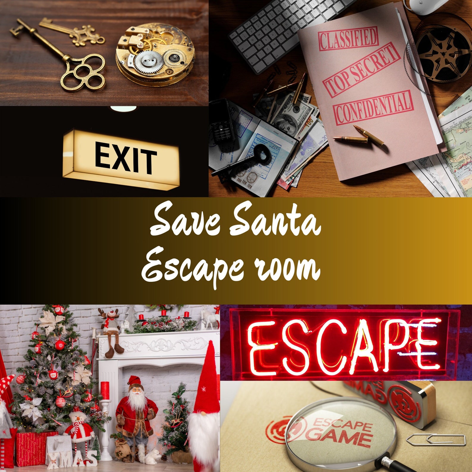Save Santa's Christmas Escape Room Adventure, Festival Escape Room ...