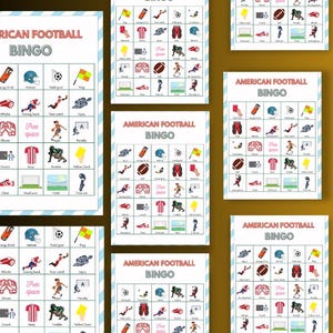 Football Bingo Game - Printable Party Activity for Game Day - Tailgate ...