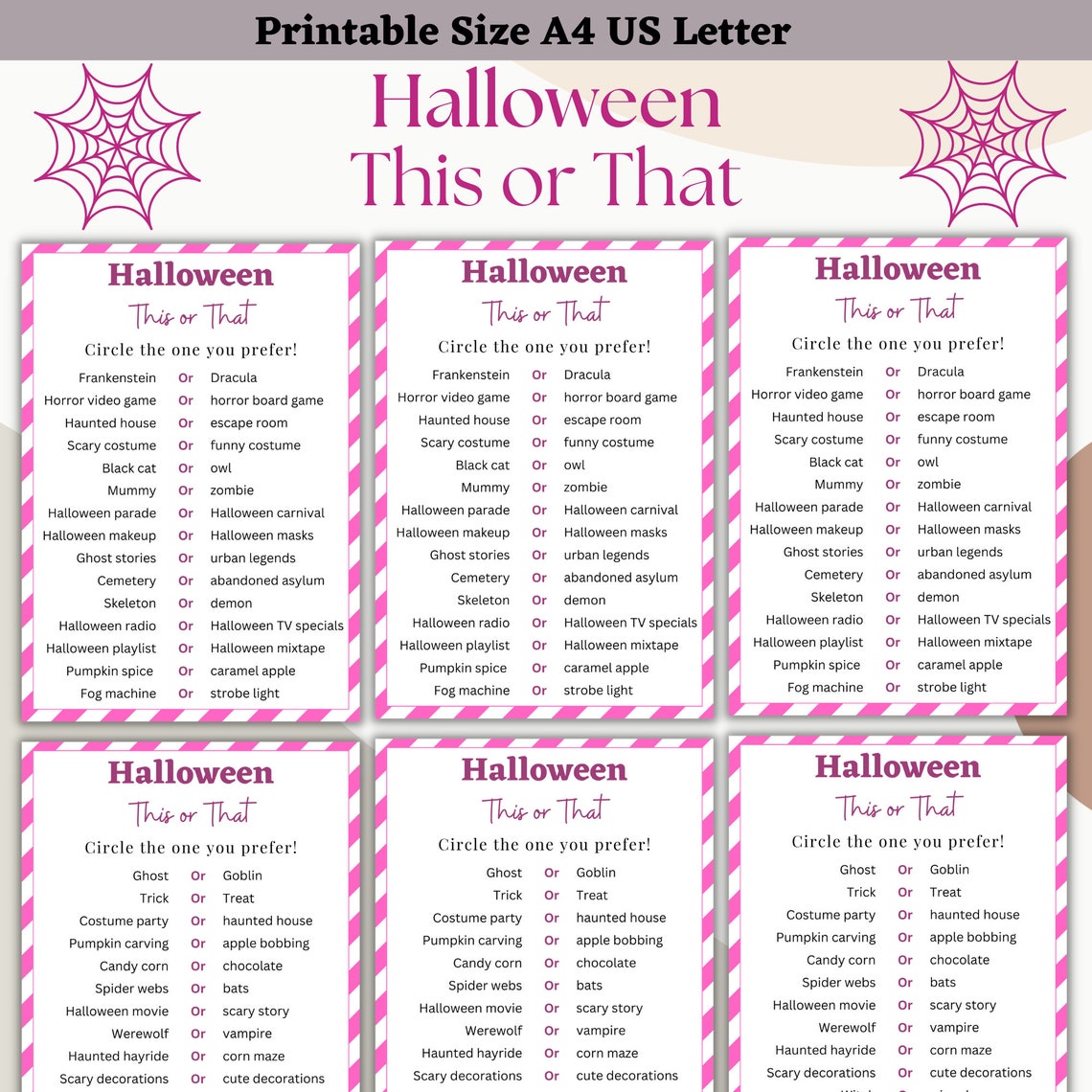 Halloween This or That Game for Kids, Halloween Party Game, Would You ...