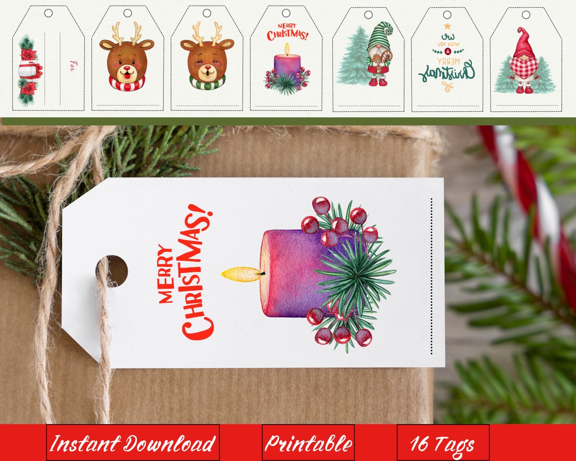 Printable Christmas Gift Tags Printable Gift Tags Printable Instant ...