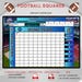 Editable Football 100 Squares Template | Customizable Fundraising Grid ...