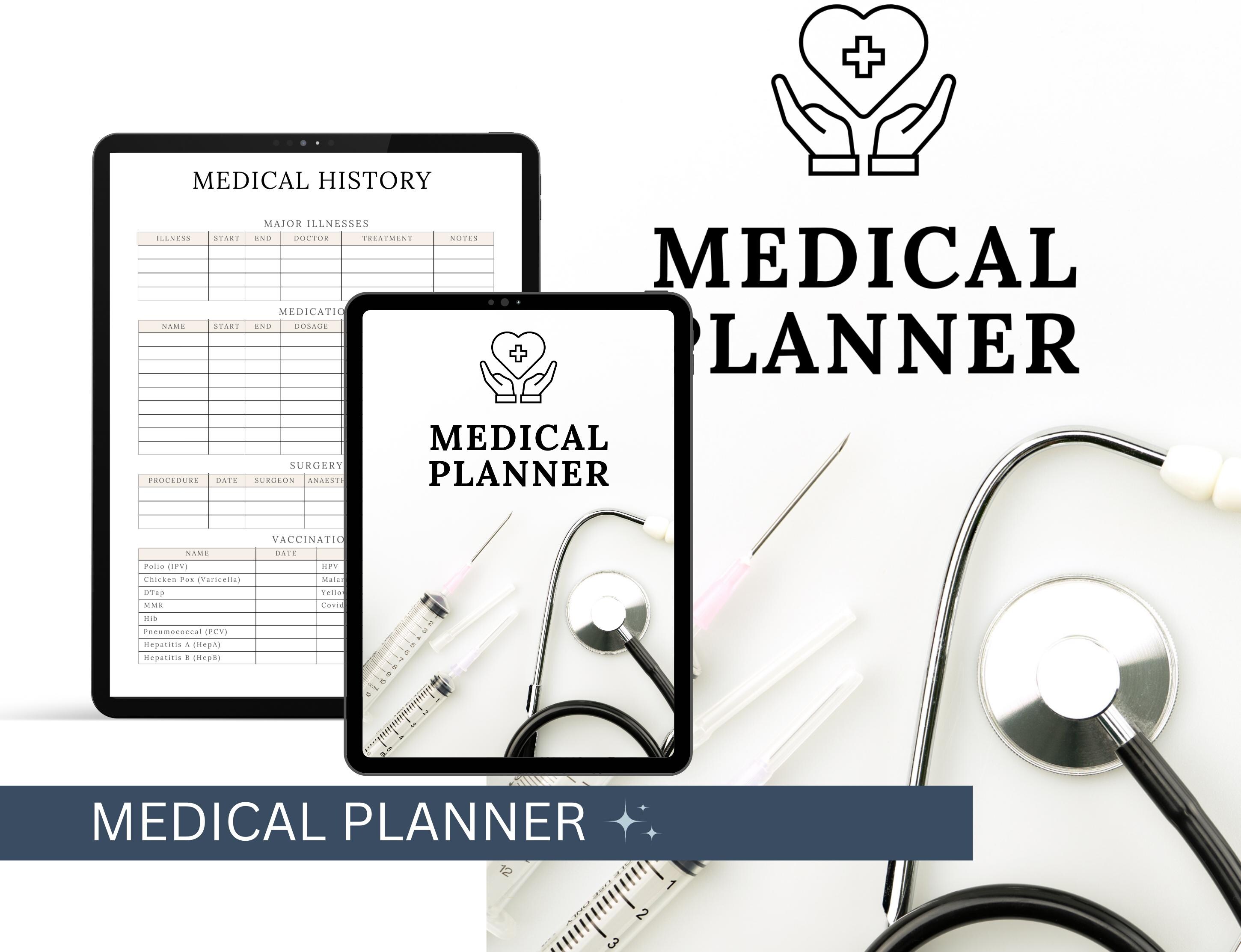 Medical Planner for Health Tracking & Appointments, Printable Wellness ...