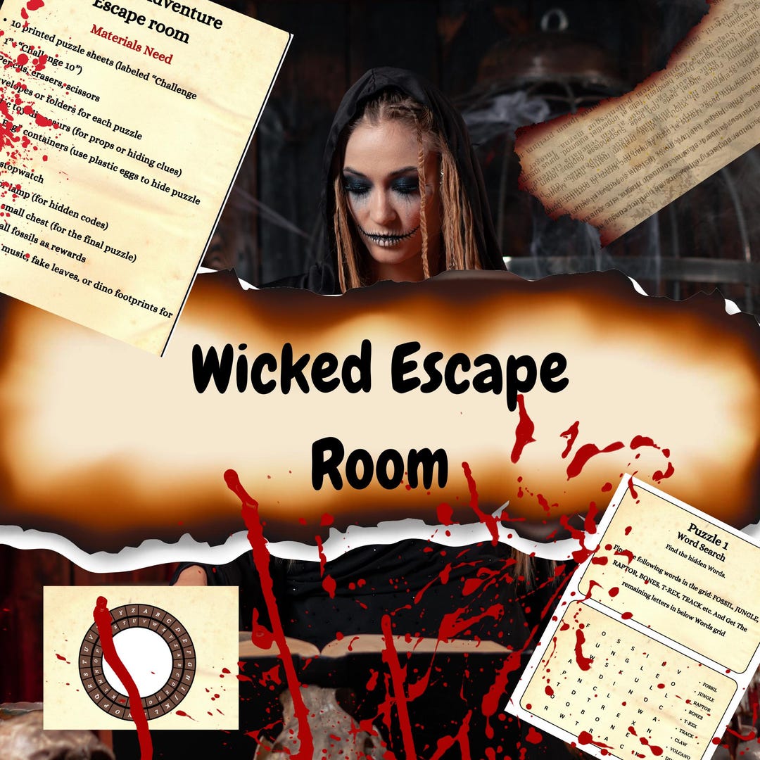 Wicked Escape Room Printable Game | Spooky Puzzle Adventure | Instant ...