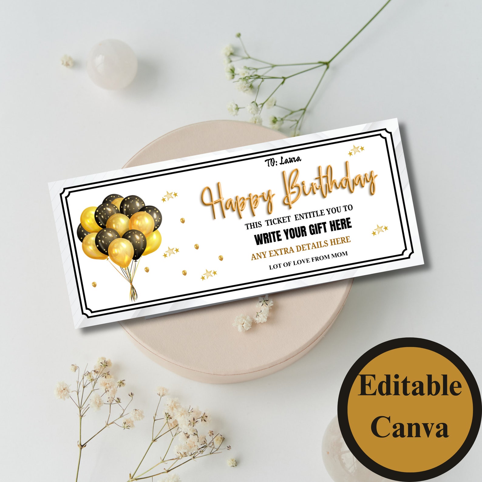 Birthday Event Ticket Template, EDITABLE DIY Event Printable, Birthday ...
