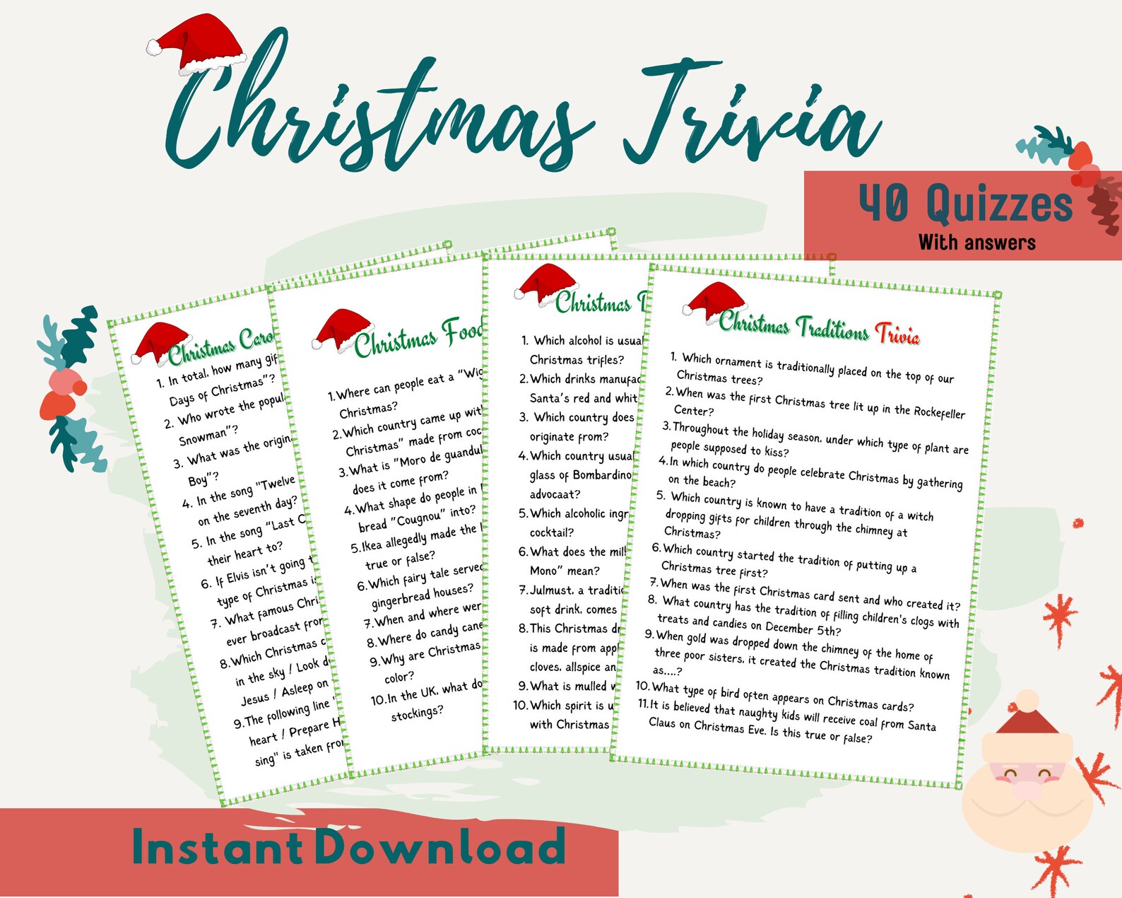 Christmas Trivia | Holiday Party Game | Christmas Party Game ...