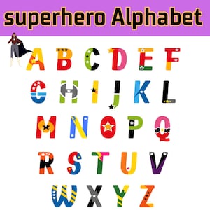 Printable Superhero Letters - Customizable Superhero Alphabet for Kids ...