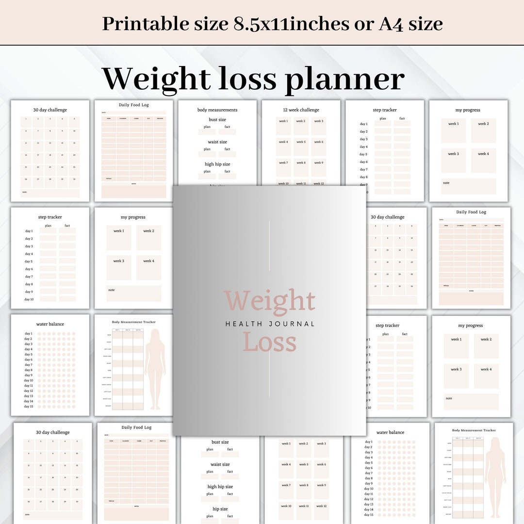 Weight Tracker Printable & Fillable | Daily Weight Journal | Weight ...