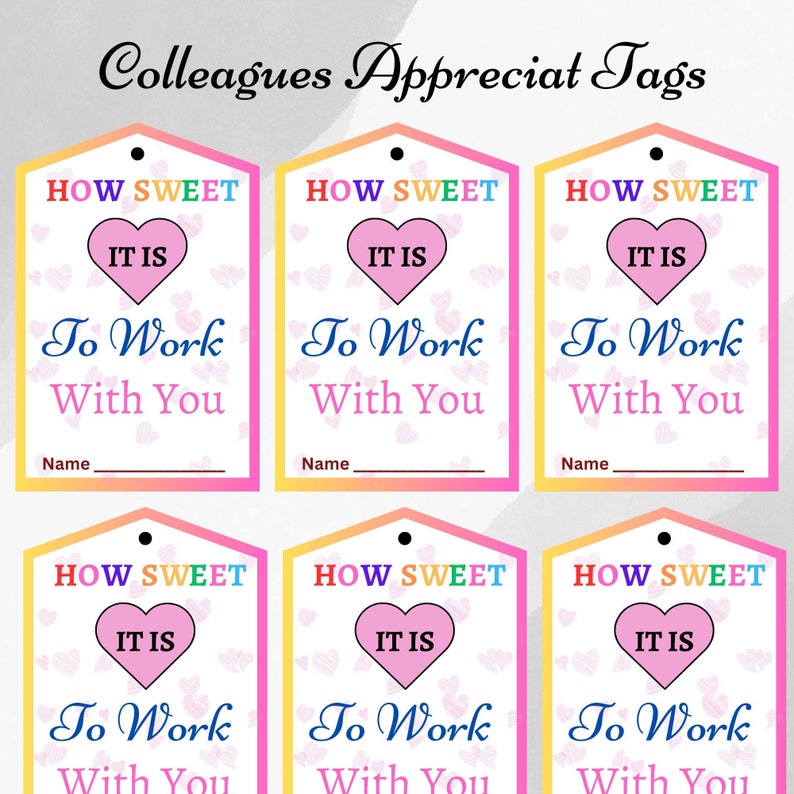 Colleague Appreciation Gift Tags - Printable Tags, Digital Download for ...