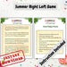Summer Left Right Poem Game - Fun Summer Left Right Game - Pass Gift ...
