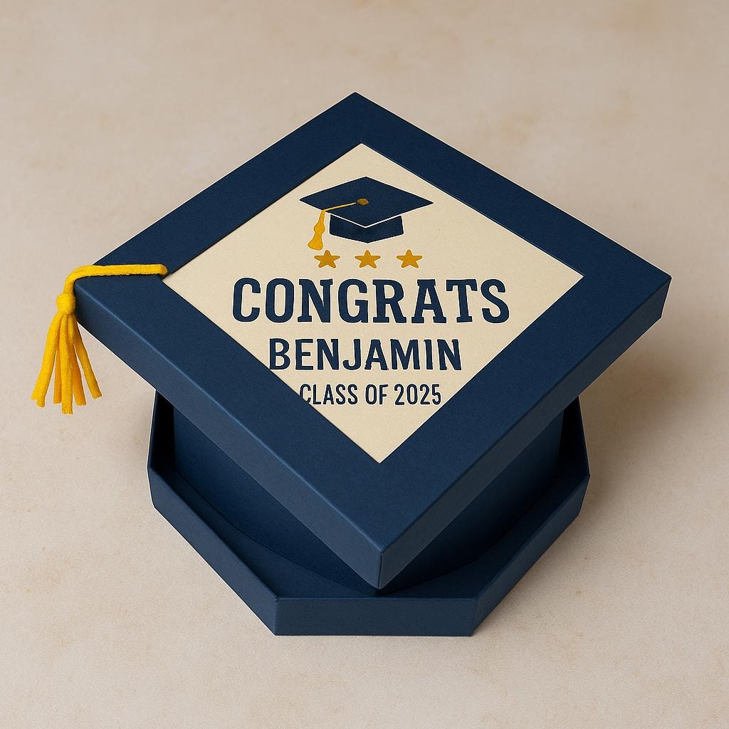 Graduation Cap Box Template, DIY Printable Keepsake Box, Class of 2025 ...