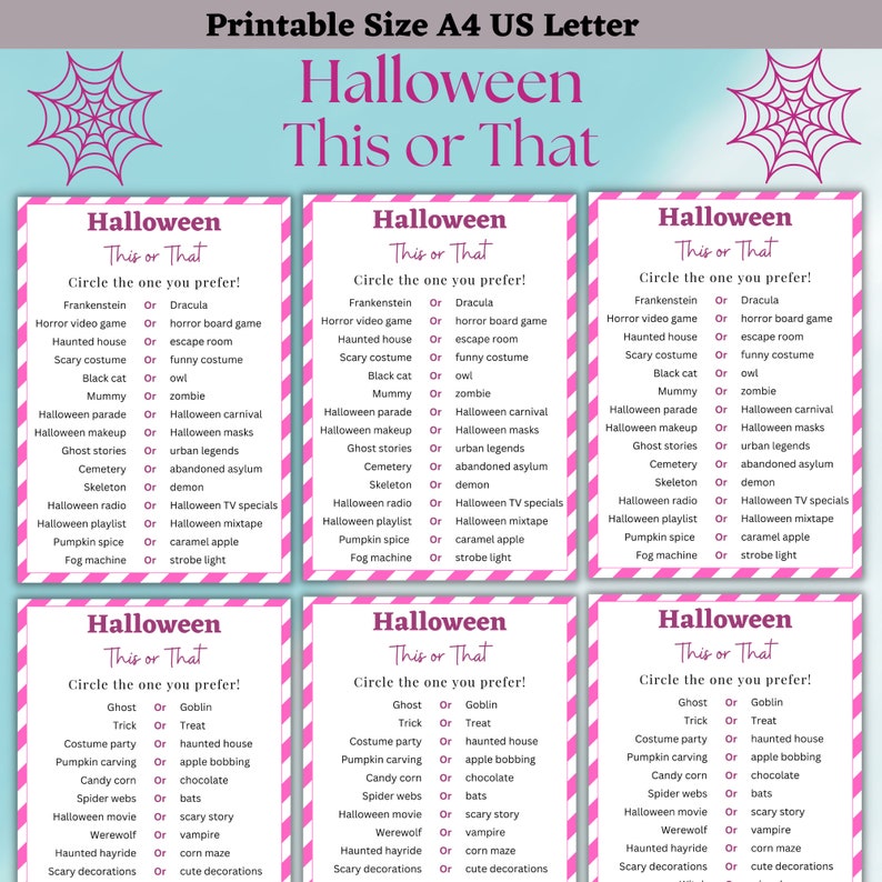 Halloween This or That Game for Kids, Halloween Party Game, Would You ...
