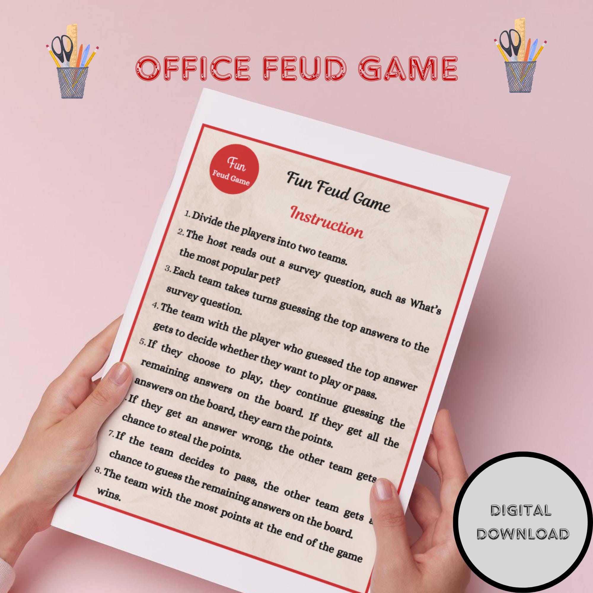 Office Feud Game | Team Building Trivia (instant Download) - Etsy