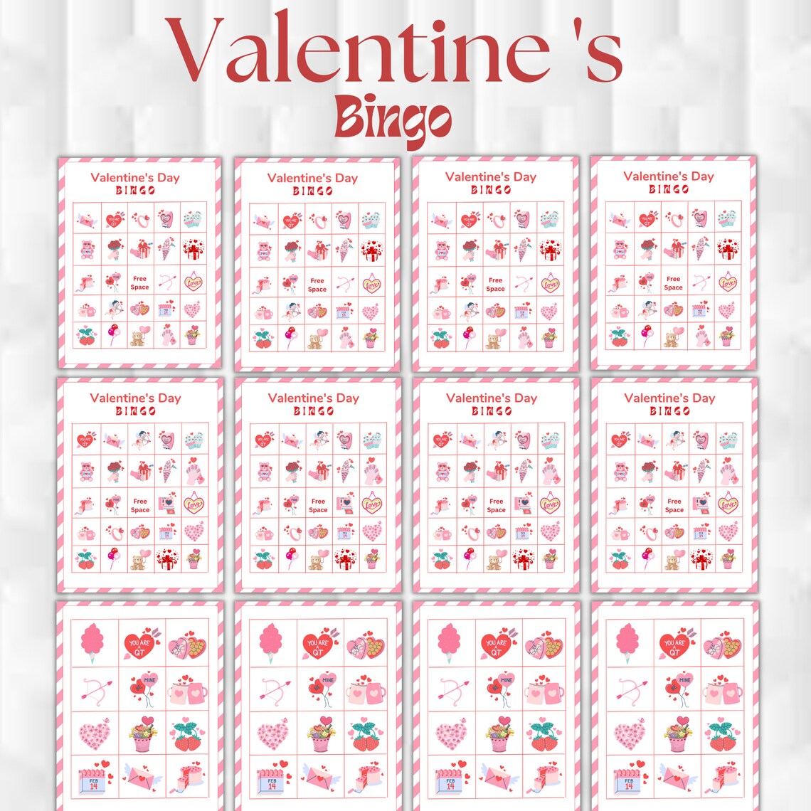Valentines Day Bingo Game Valentines Day Bingo Valentines Day Activity ...