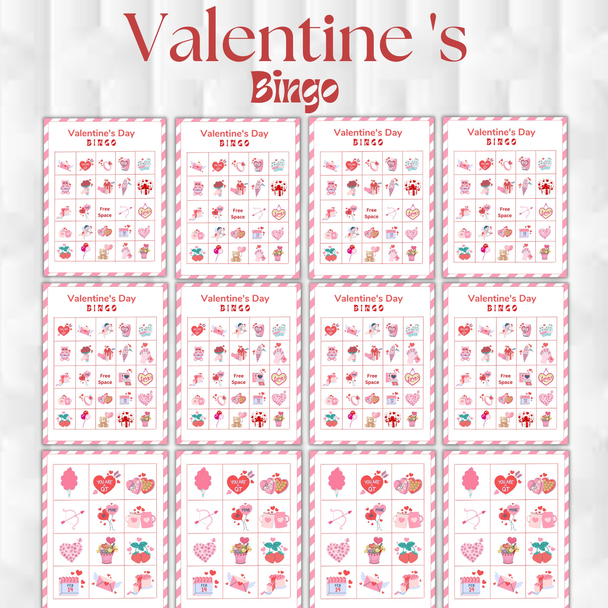 Valentines Day Bingo Game Valentines Day Bingo Valentines Day Activity ...
