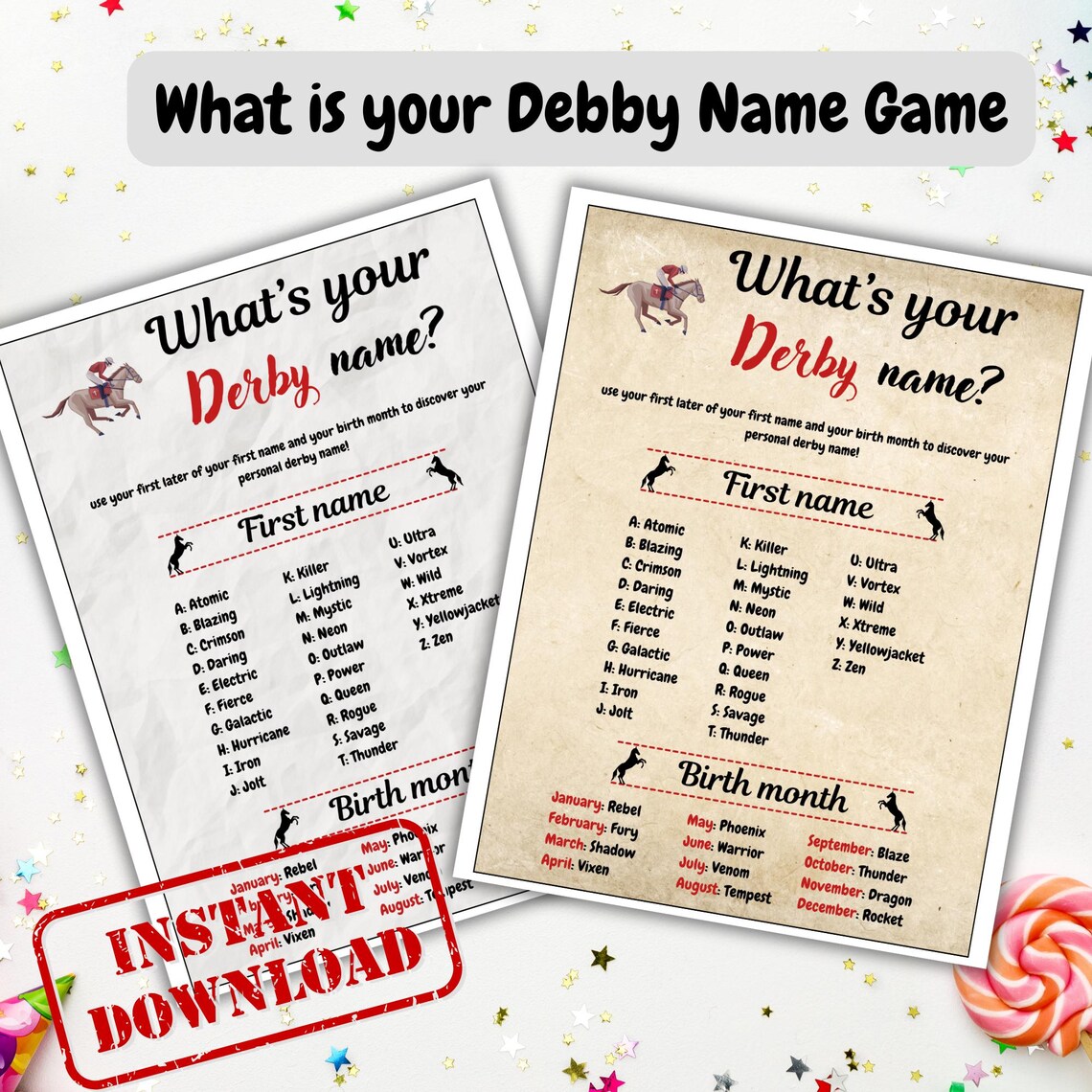 What's Your Derby Name, Kentucky Derby Game, Funny Kentucky Derby Name ...