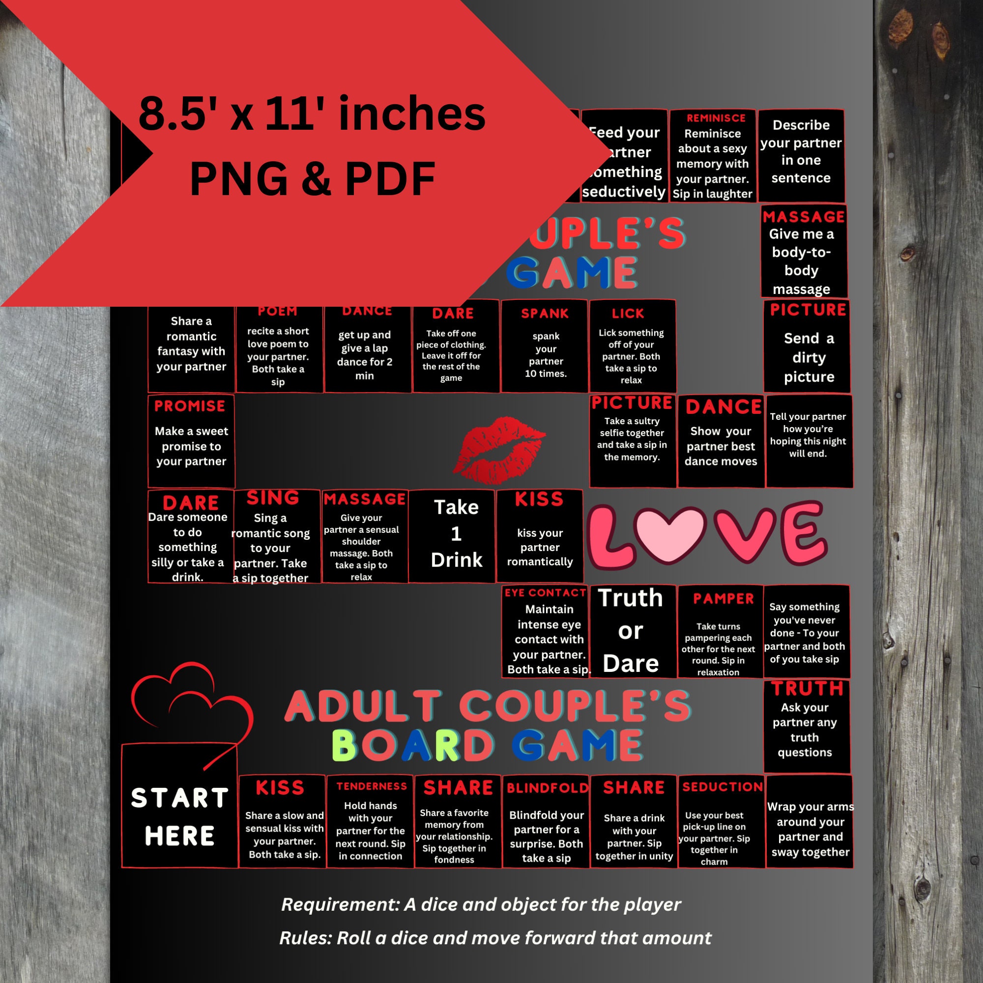 Intimate Adventures Couple Board Game - Sensual Adult Game (printable ...