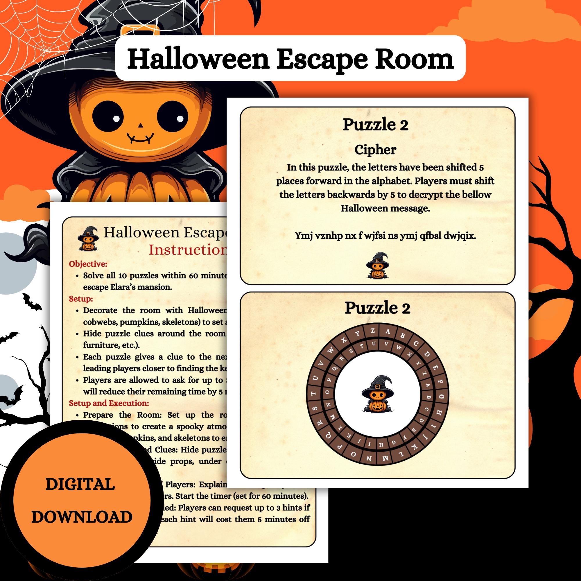 Halloween Escape Room Game | Interactive Printable Puzzles | Spooky ...