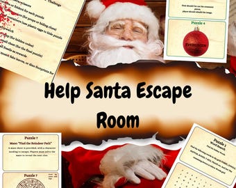 Christmas Escape Room Printable | Help Santa Holiday Puzzle (instant ...