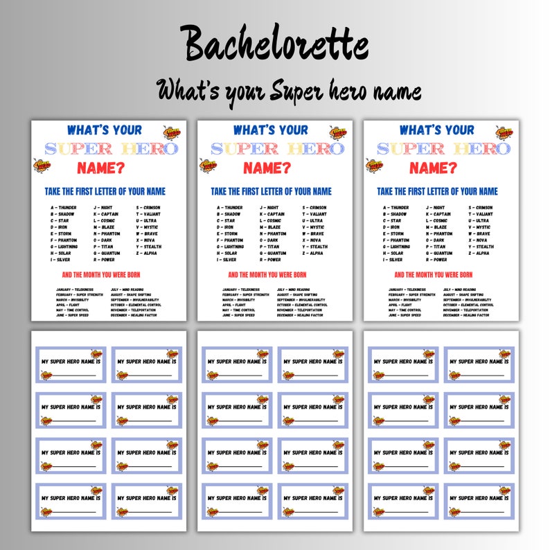 What’s Your Superhero Name Game - Fun Party and Event Activity, Super ...