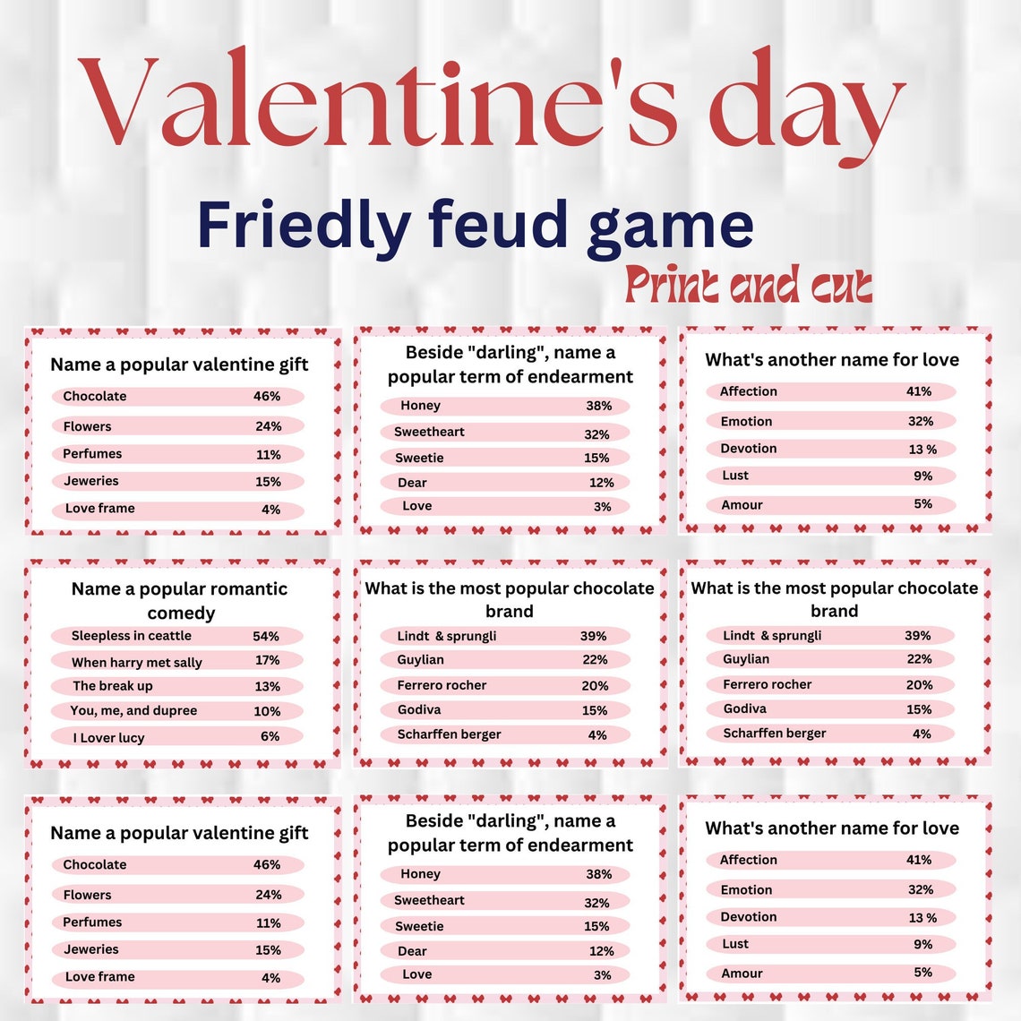 Valentine’s Day Feud Game | Couples Quiz Trivia Night | Family Feud ...
