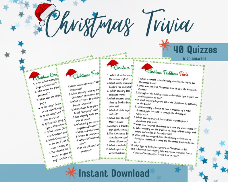 Christmas Trivia | Holiday Party Game | Christmas Party Game ...
