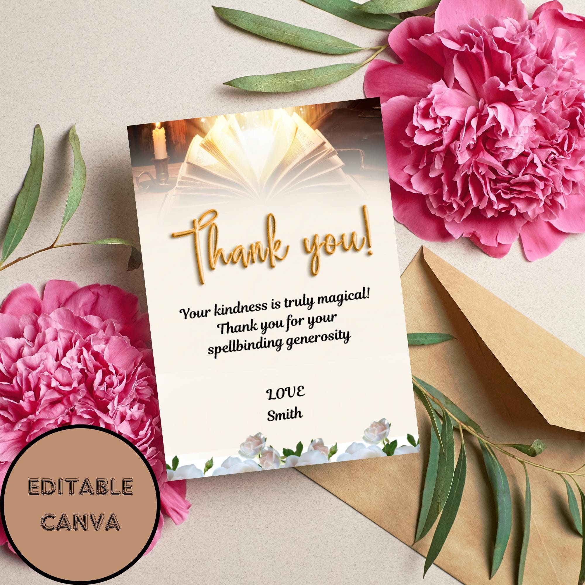 Editable Wizard Birthday Thank You Card | Magical Party Favor ...