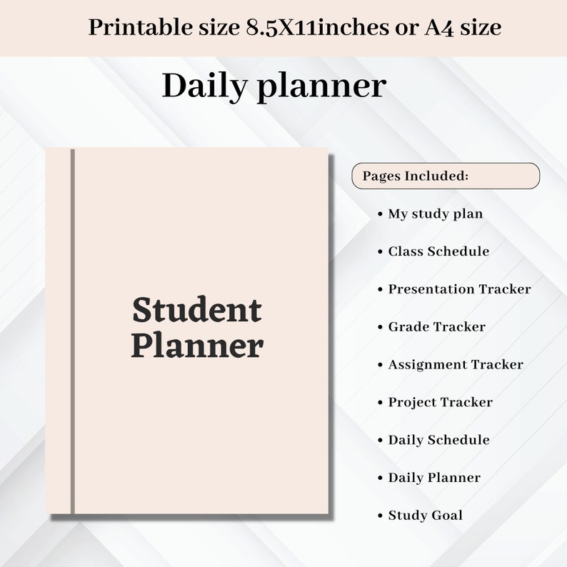 Printable Student Planner Student Digital Planner 2024 College Planner ...