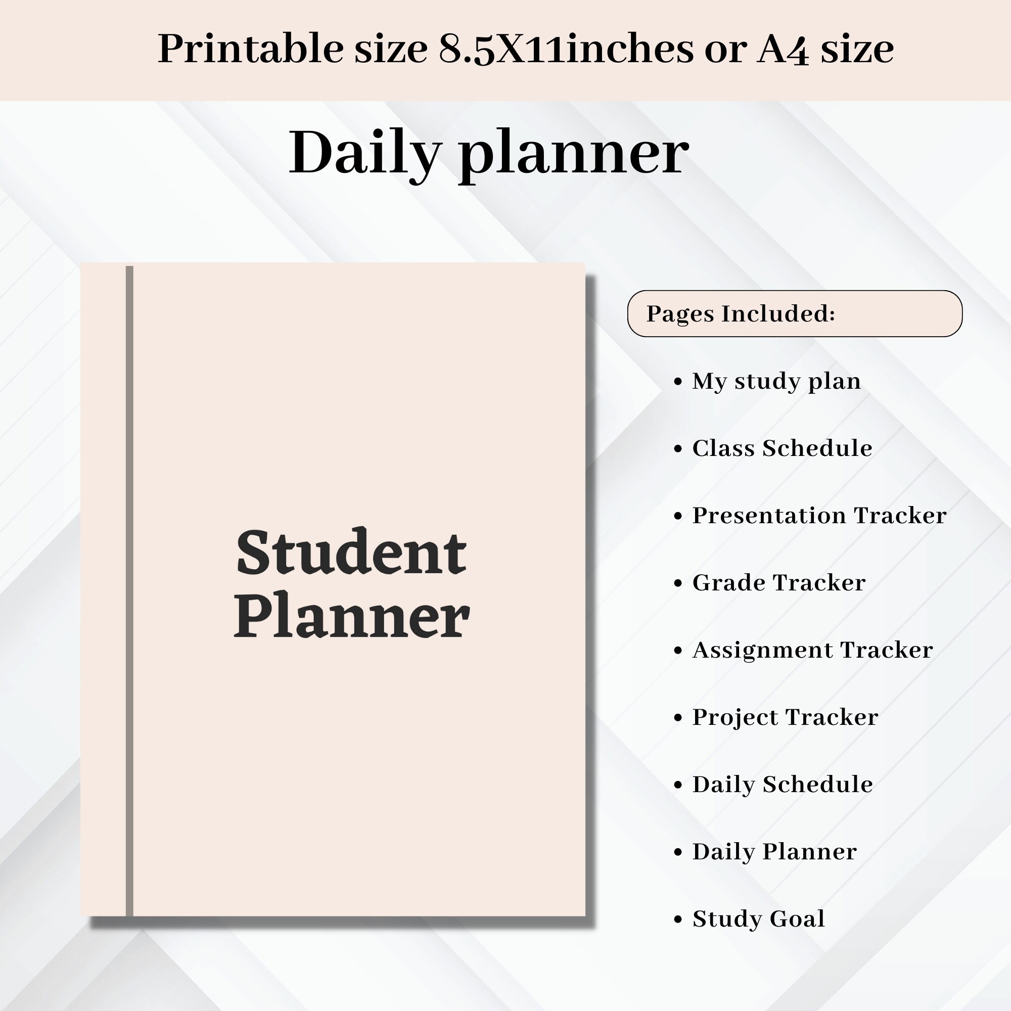 Printable Student Planner Student Digital Planner 2024 College Planner ...