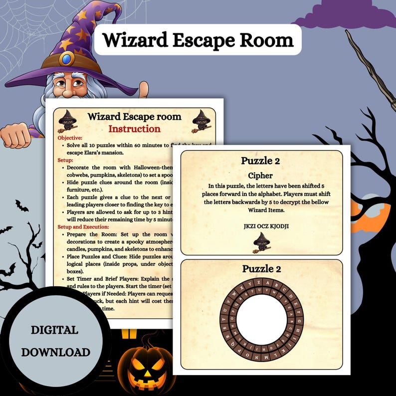 Wizard Escape Room Game | DIY Printable Puzzle Kit (digital Download ...