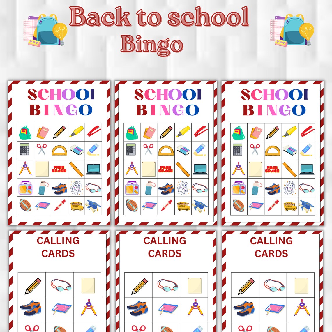 Back to School Game, School Bingo, Printable Bingo, | Back to School ...