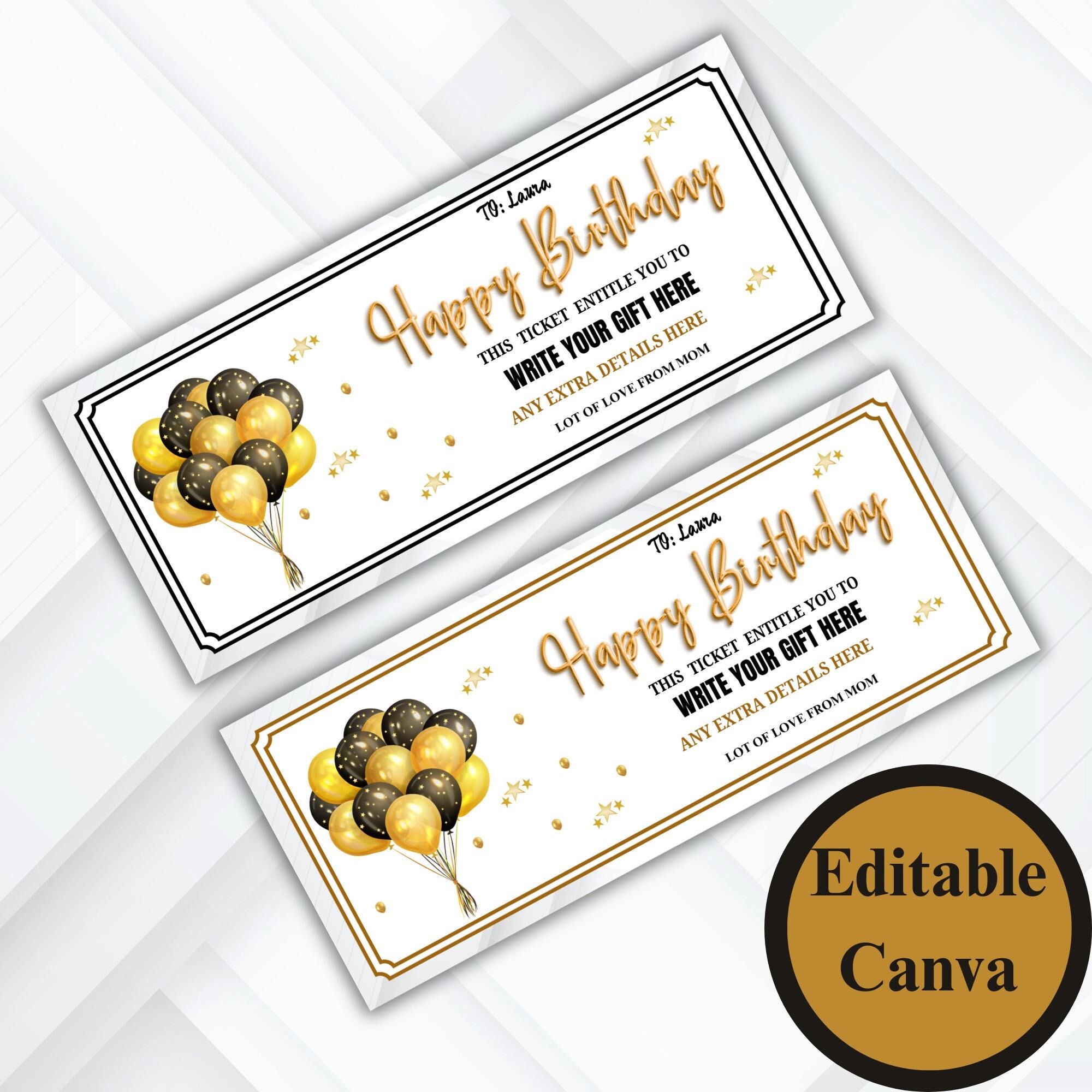 Birthday Event Ticket Template, EDITABLE DIY Event Printable, Birthday ...